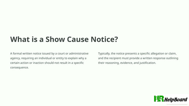 Show Cause Notice, Order to Show Cause Hearing | PPT