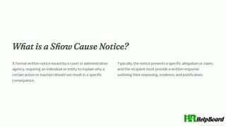 Show Cause Notice, Order to Show Cause Hearing | PPT
