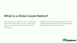 Show Cause Notice Meaning, Show Cause Notice | PPTX
