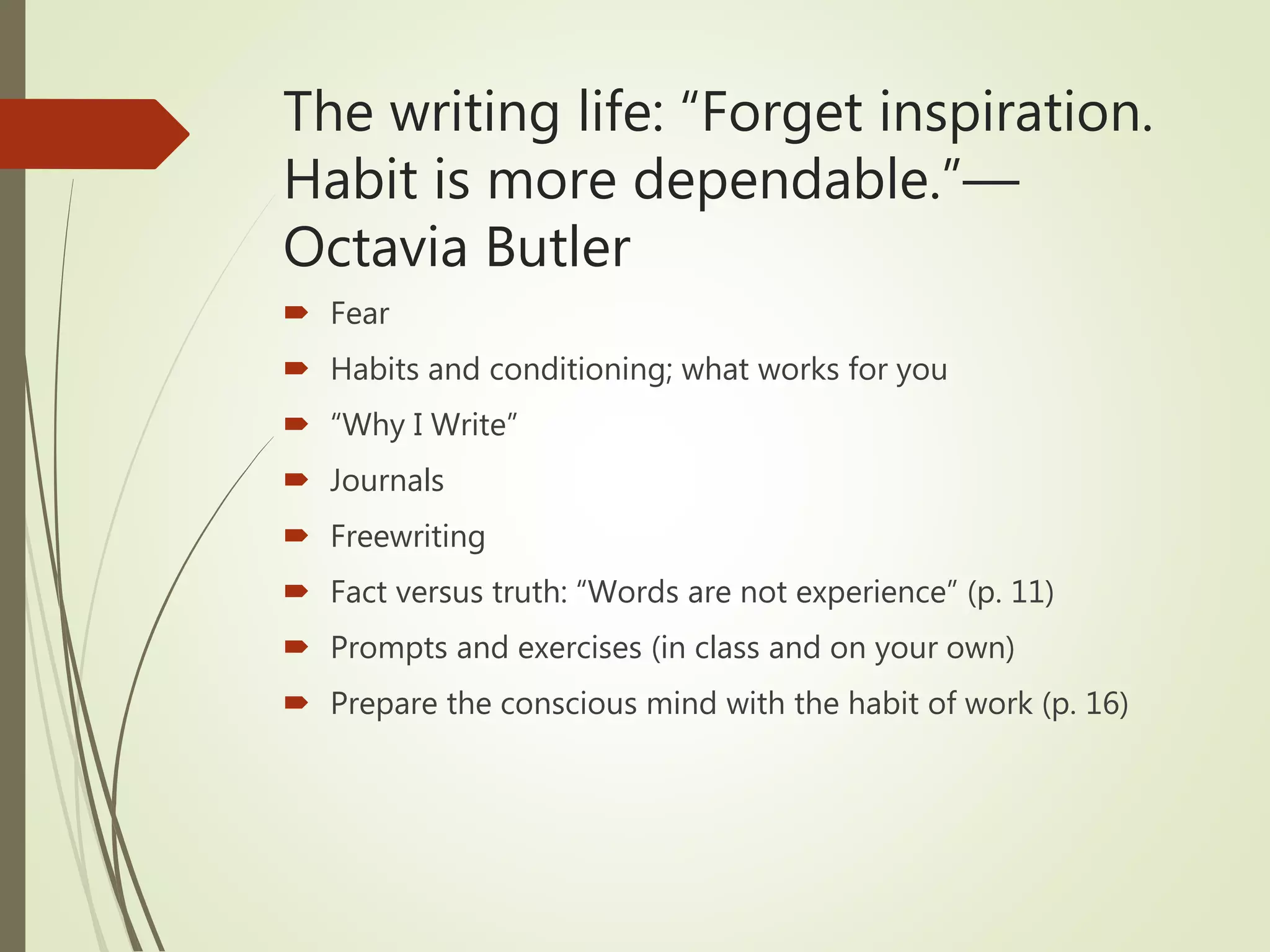 Writing Habits & Sensory Detail | PPT Writing Habits & Sensory Detail | PPT