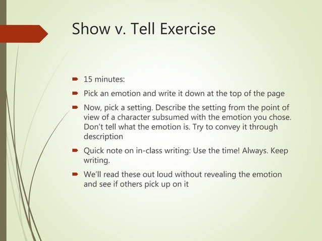 Writing Habits & Sensory Detail | PPT Writing Habits & Sensory Detail | PPT