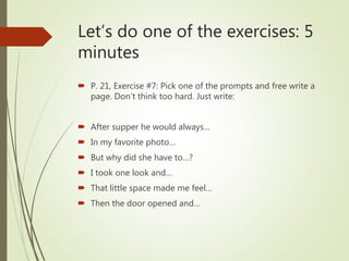 Writing Habits & Sensory Detail | PPT
