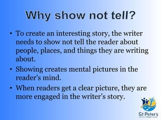 Show, not tell narrative writing | PPTX