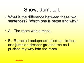 Show, don't tell; & specific concrete details | PPSX