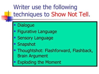 Showing Not Telling1 | PPT