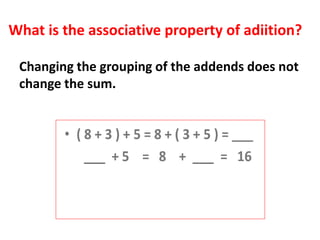 Showing the associative property of addition | PPTX