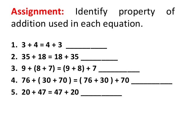 Property Of Addition Equations