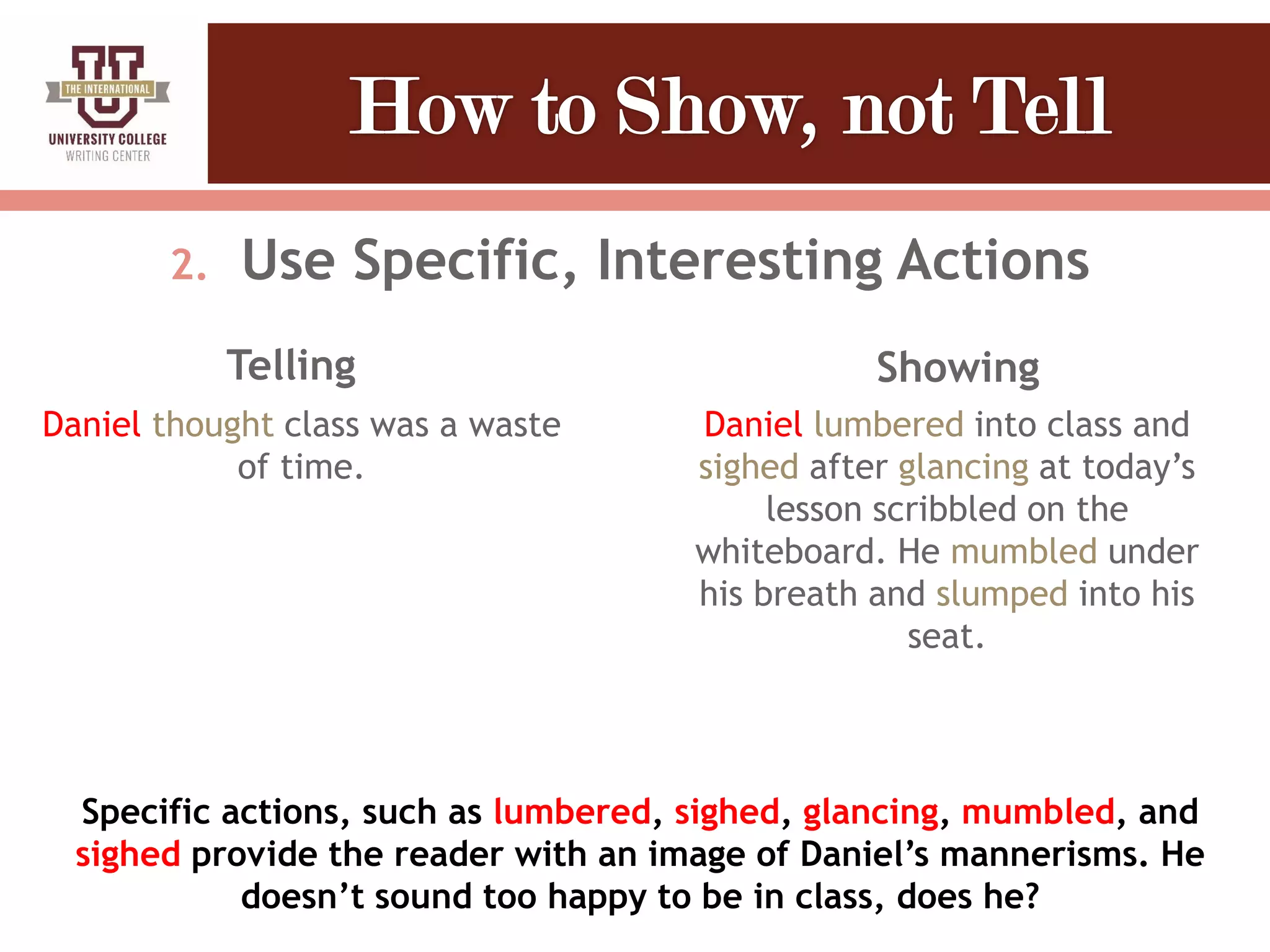 Showing vs. Telling | PDF