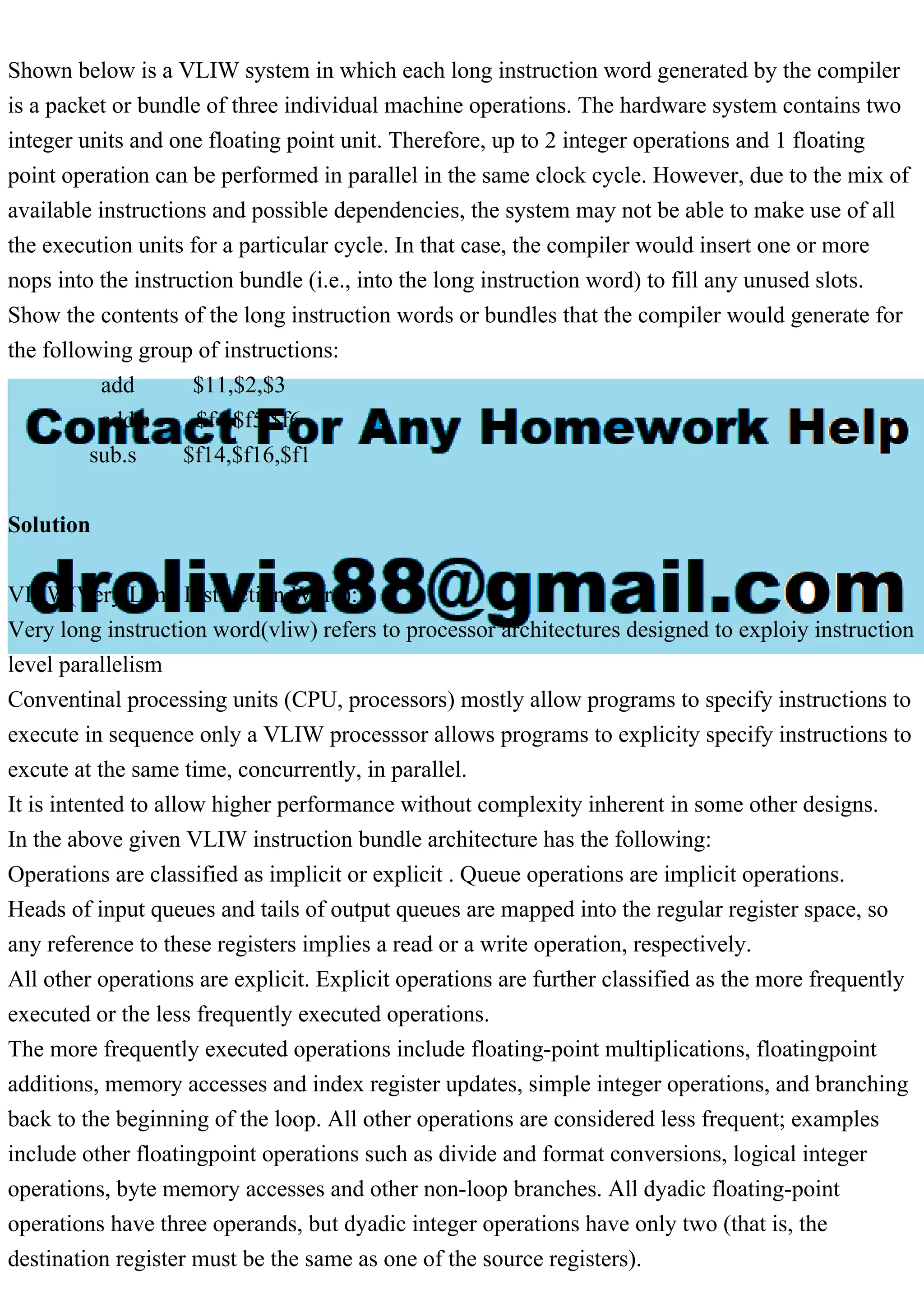 Shown below is a VLIW system in which each long instruction word gen.pdf