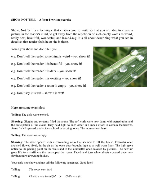 Show not tell | PDF