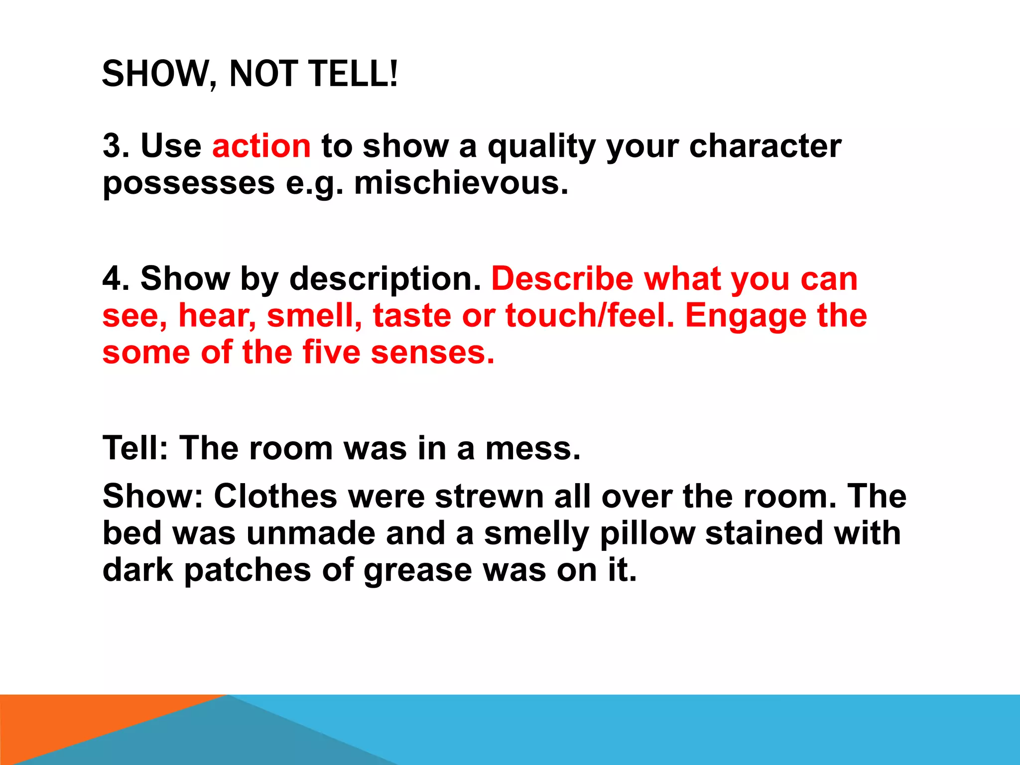 Show not tell strategy | PPT