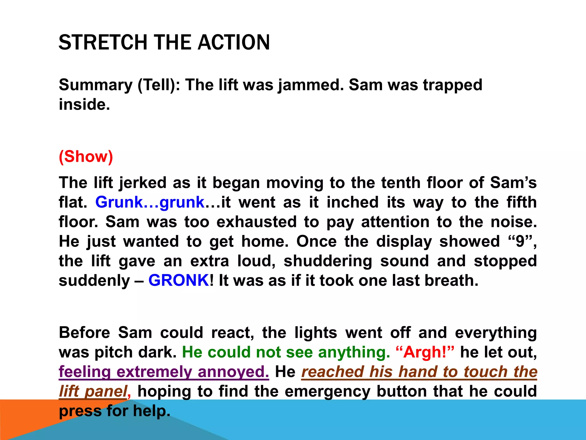 Show not tell strategy | PPT