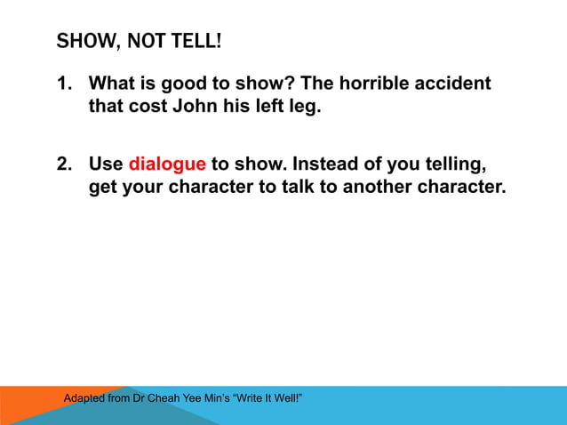 Show not tell strategy | PPTX