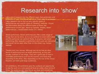 Show presentation | PPT | Television | Entertainment