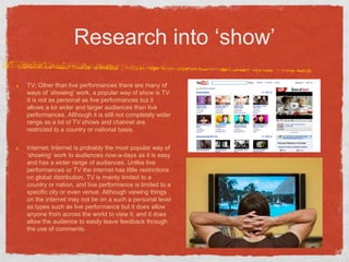 Show presentation | PPT | Television | Entertainment