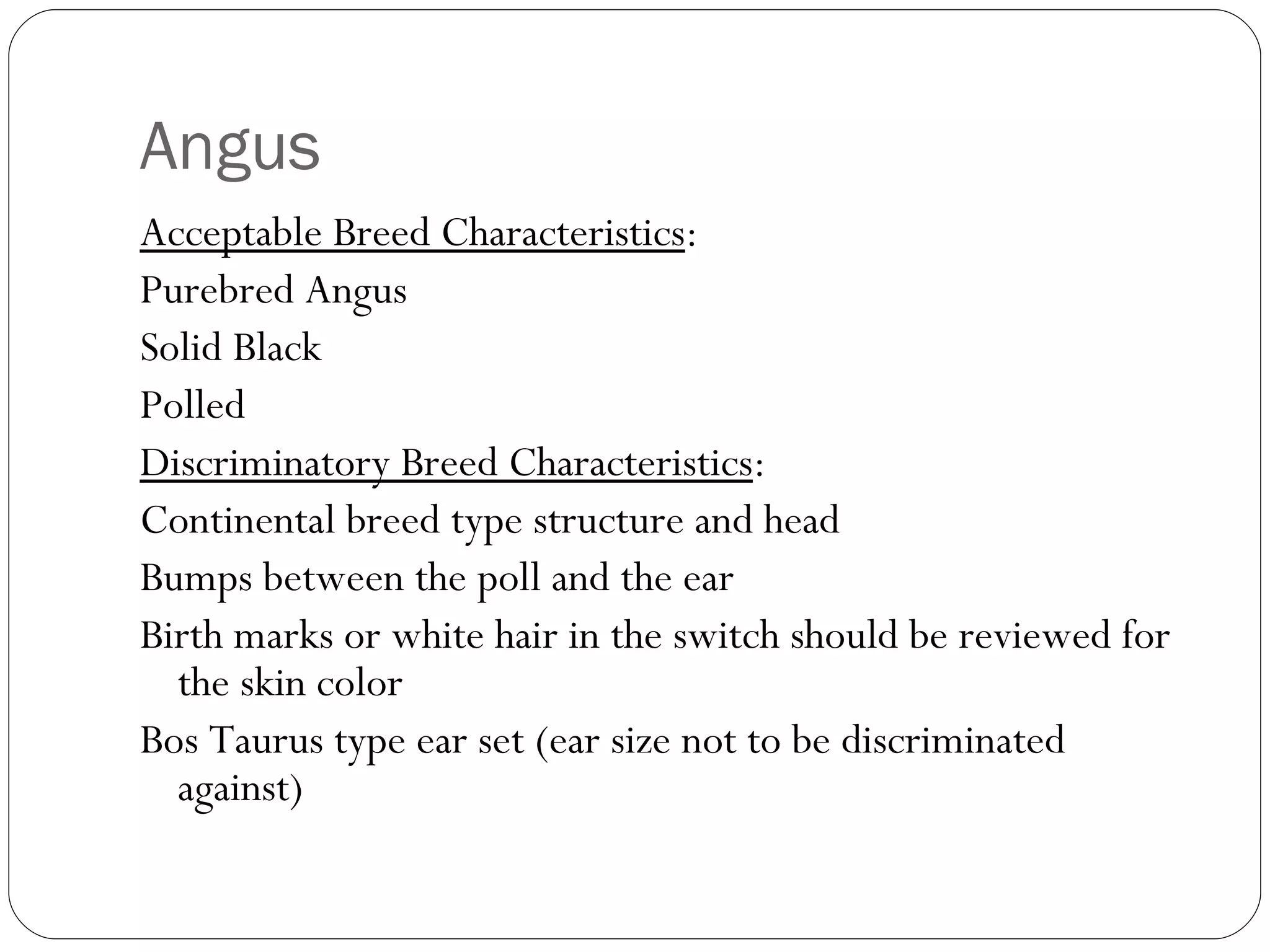Show steer classification guidelines | PPT