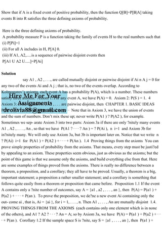 Show that if A is a fixed event of positive probability, then the fu.pdf