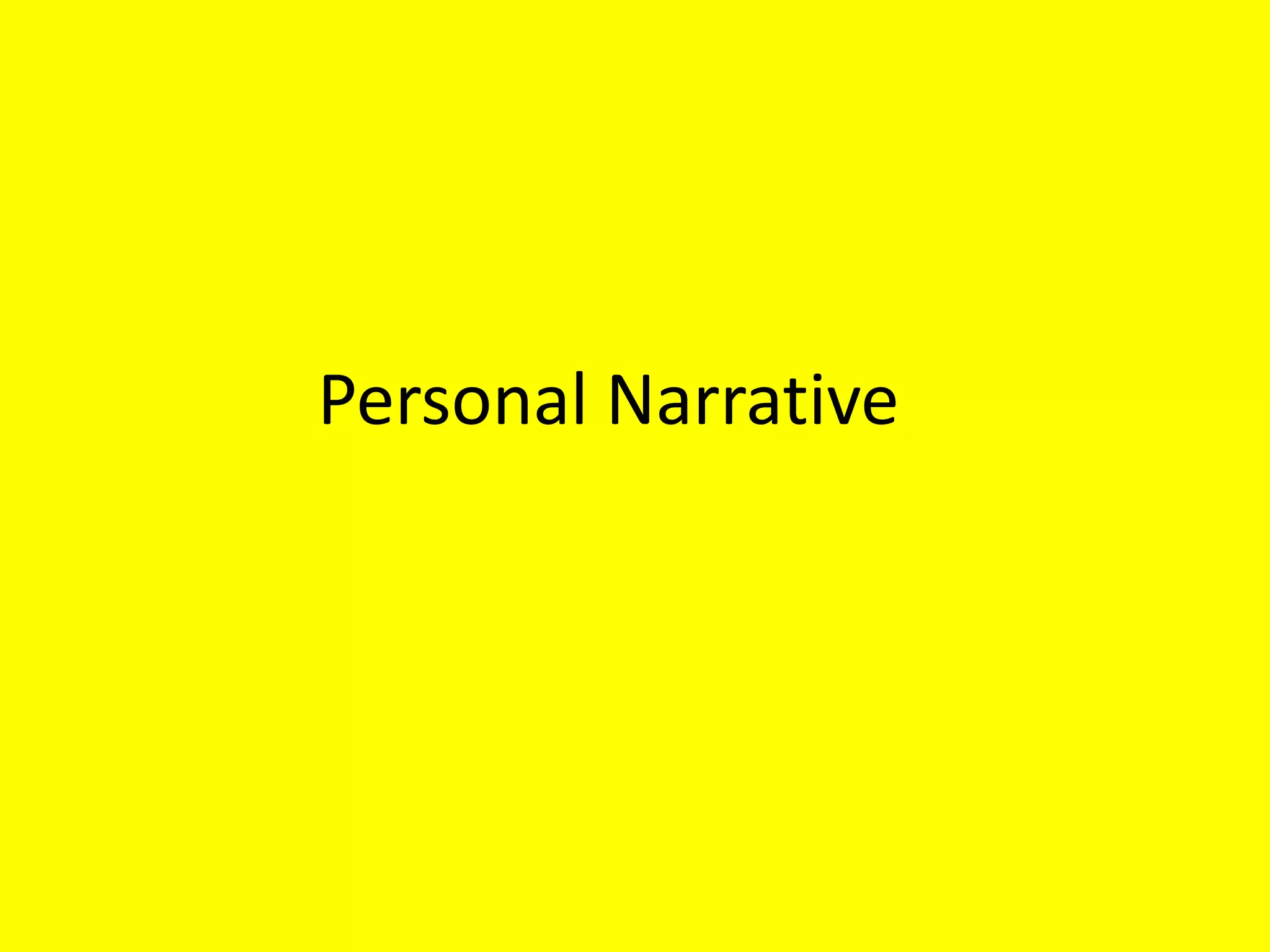 Show vs. tell for personal narrative | PPT