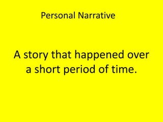 Show vs. tell for personal narrative | PPTX