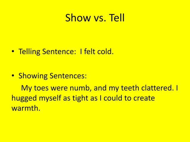 Show vs. tell for personal narrative | PPT
