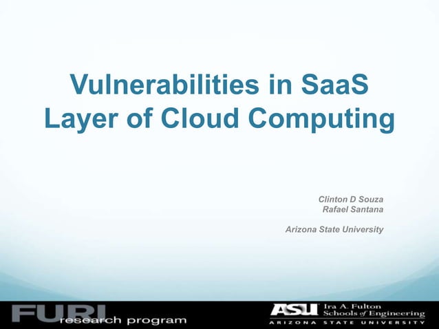 Vulnerabilities In Saas Layer Of Cloud Computing Ppt