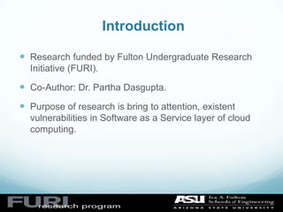 Vulnerabilities in SaaS layer of cloud computing | PPT