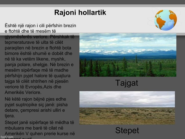 Shperndarja gjeografike e botes bimore dhe shtazore | PPT