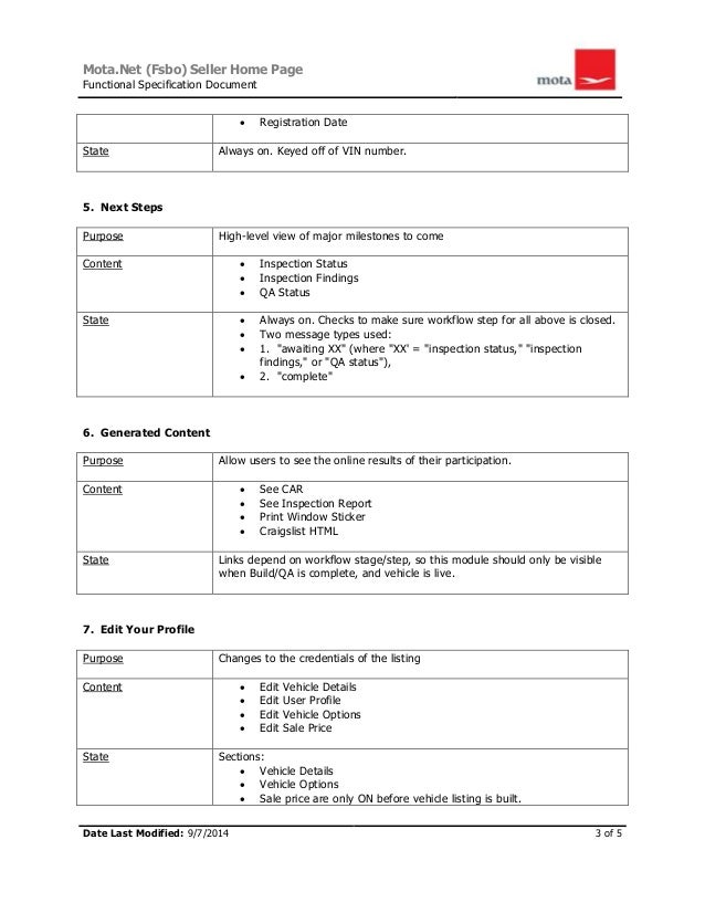 FSBO - Seller Home Page Spec Document