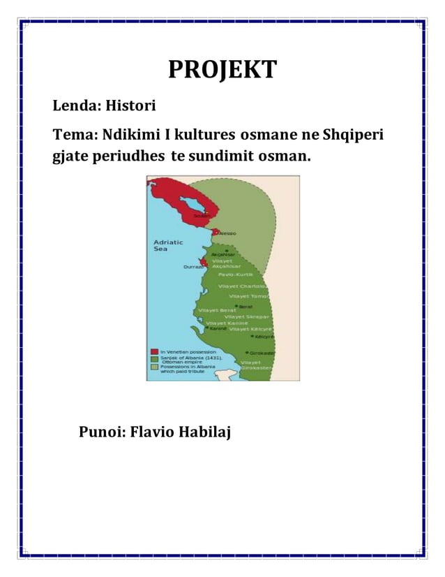 Ndikimi i kultures osmane ne Shqiperi | DOCX