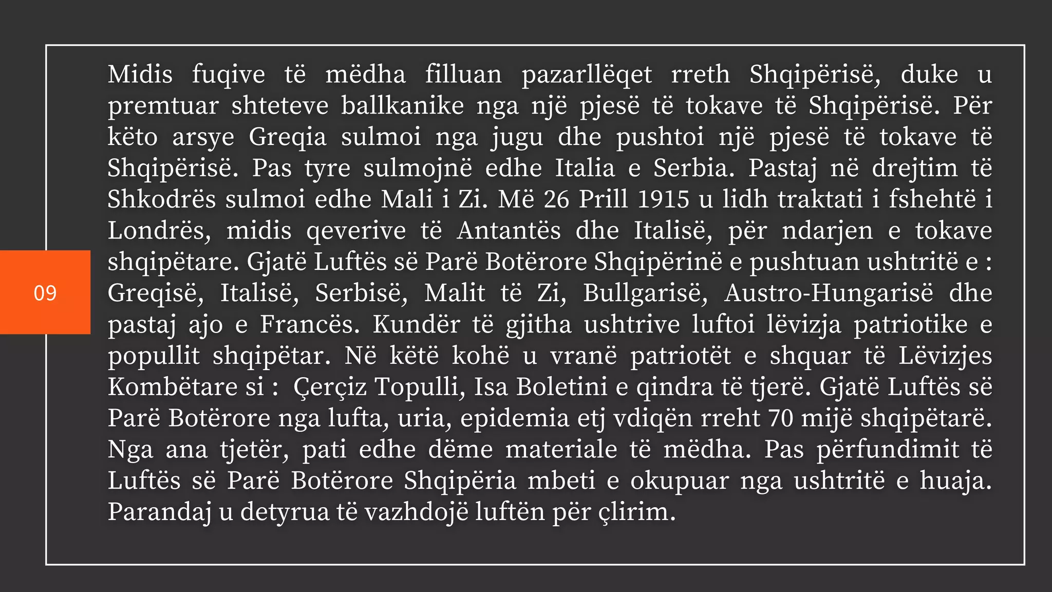 Shqipëria në Luftën e Parë Botërore | PDF