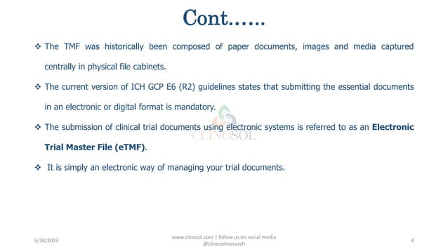 Trial Master File (TMF/eTMF) | PPTX | Desktop Publishing | Computer ...