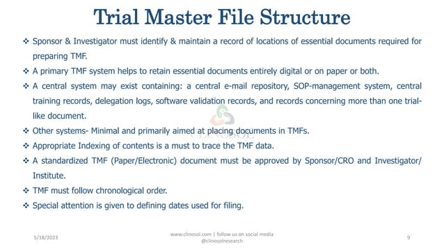 Trial Master File (TMF/eTMF) | PPTX | Desktop Publishing | Computer ...