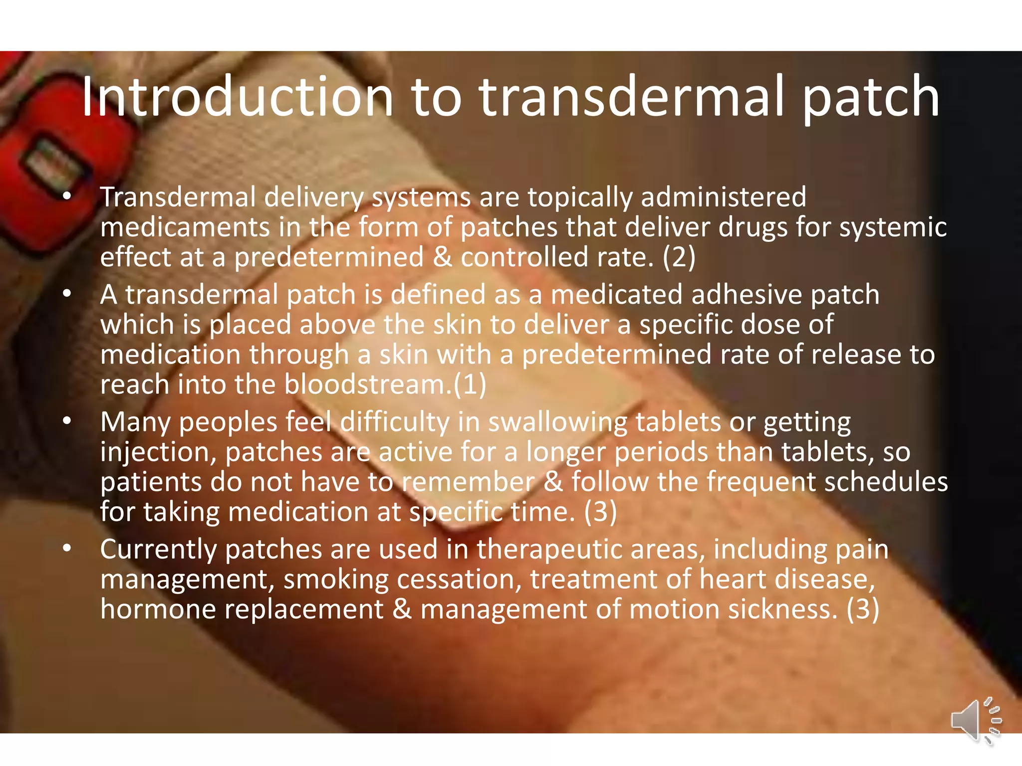 formulation of transdermal patches | PPTX