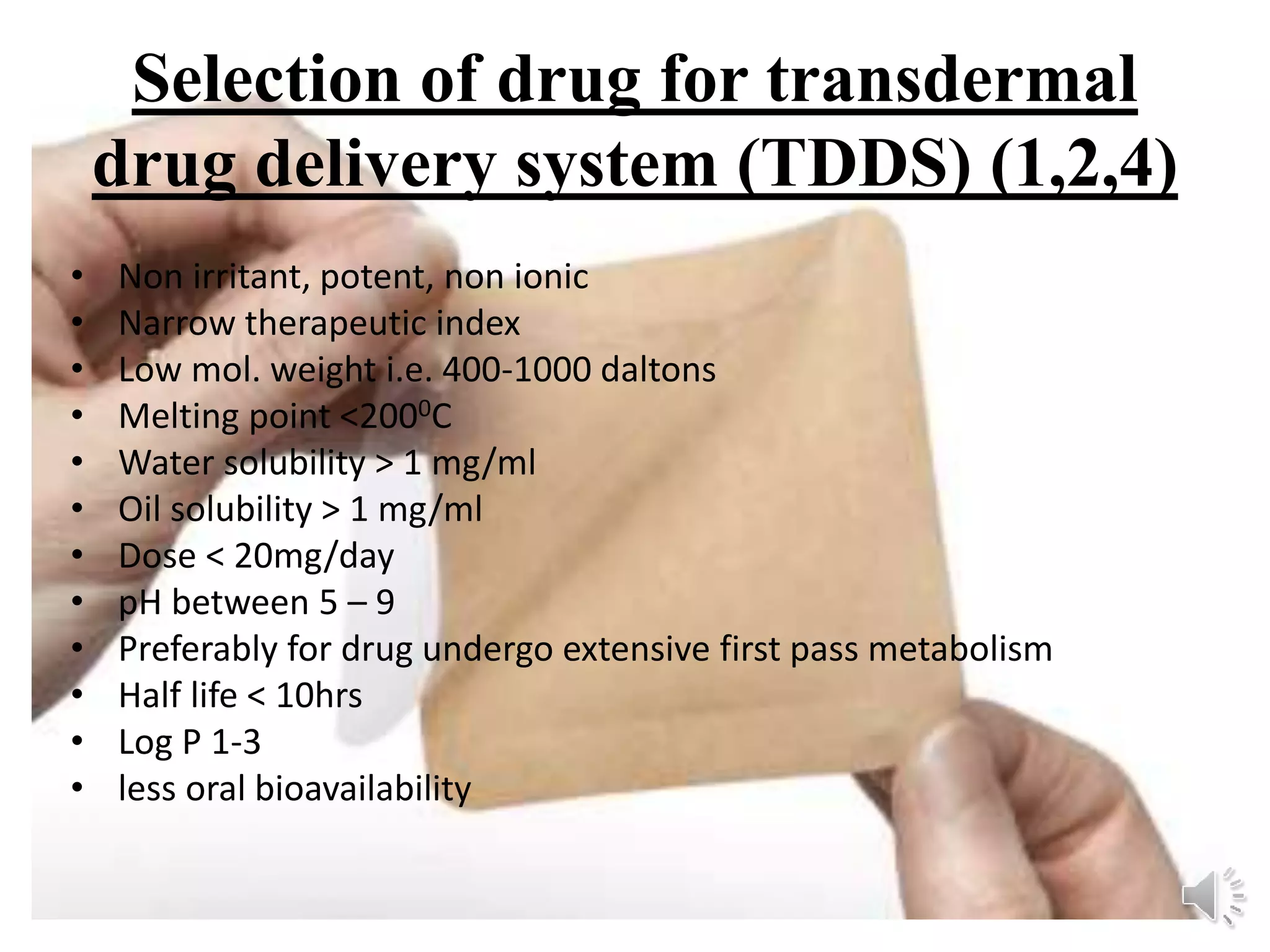 formulation of transdermal patches | PPTX