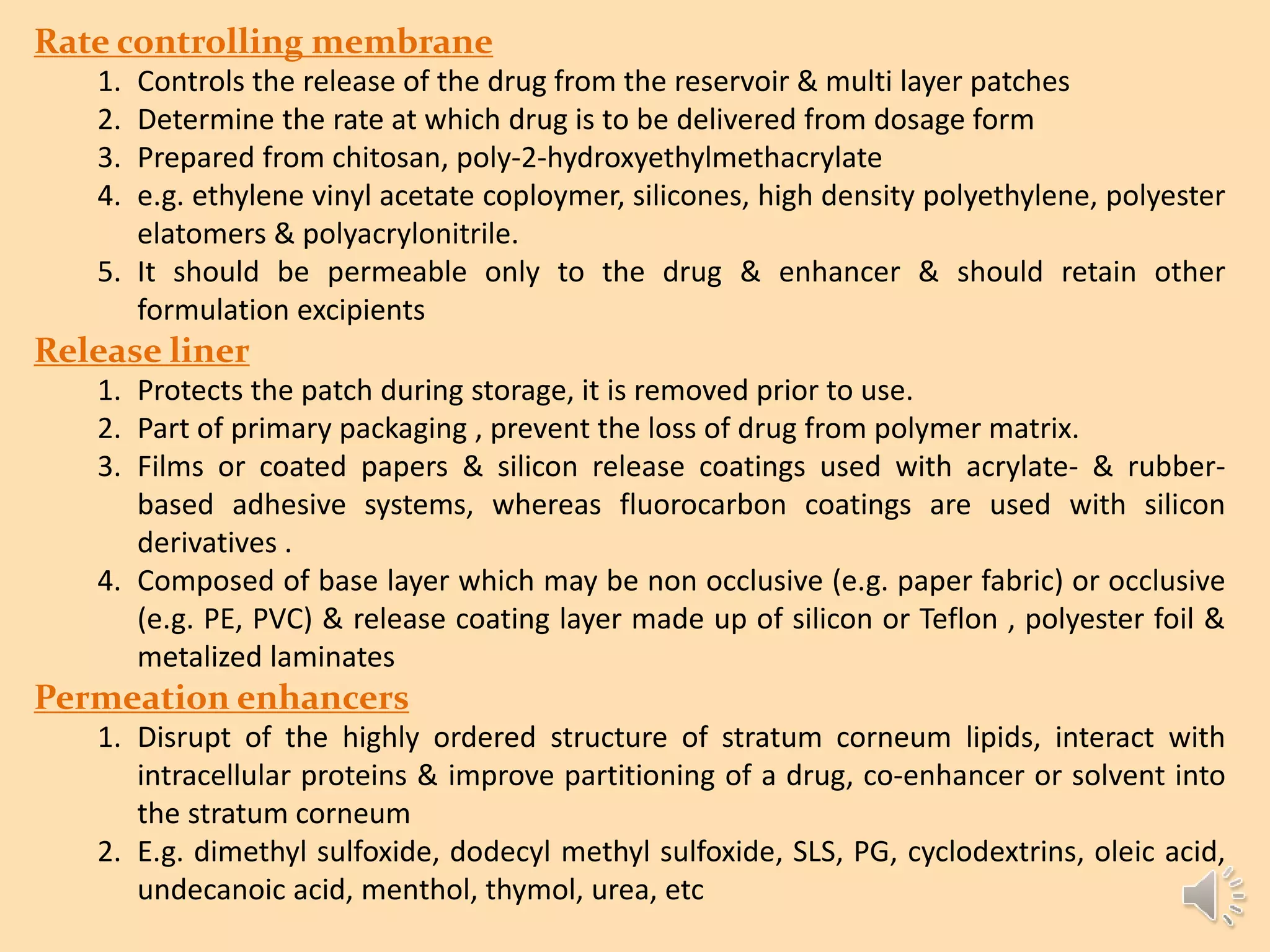 formulation of transdermal patches | PPTX