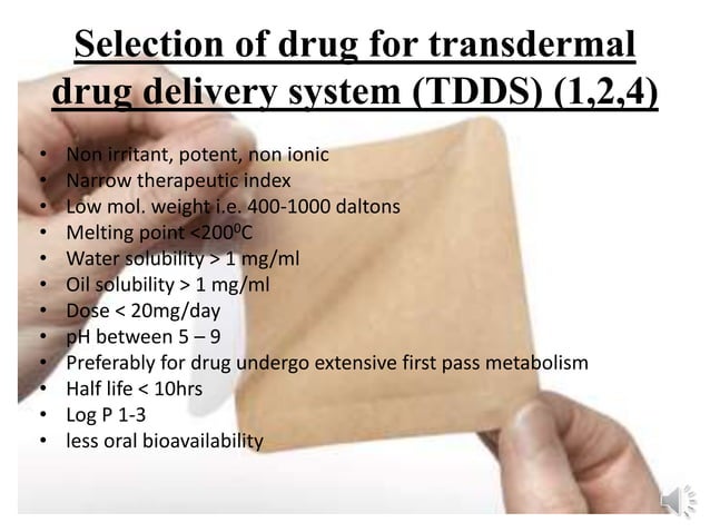 formulation of transdermal patches | PPTX | Skin and Dermatology ...