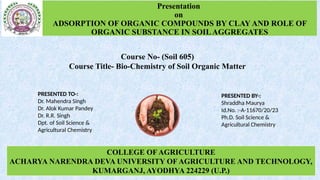 Adsorption of organic compounds by clay and role of organic substance ...