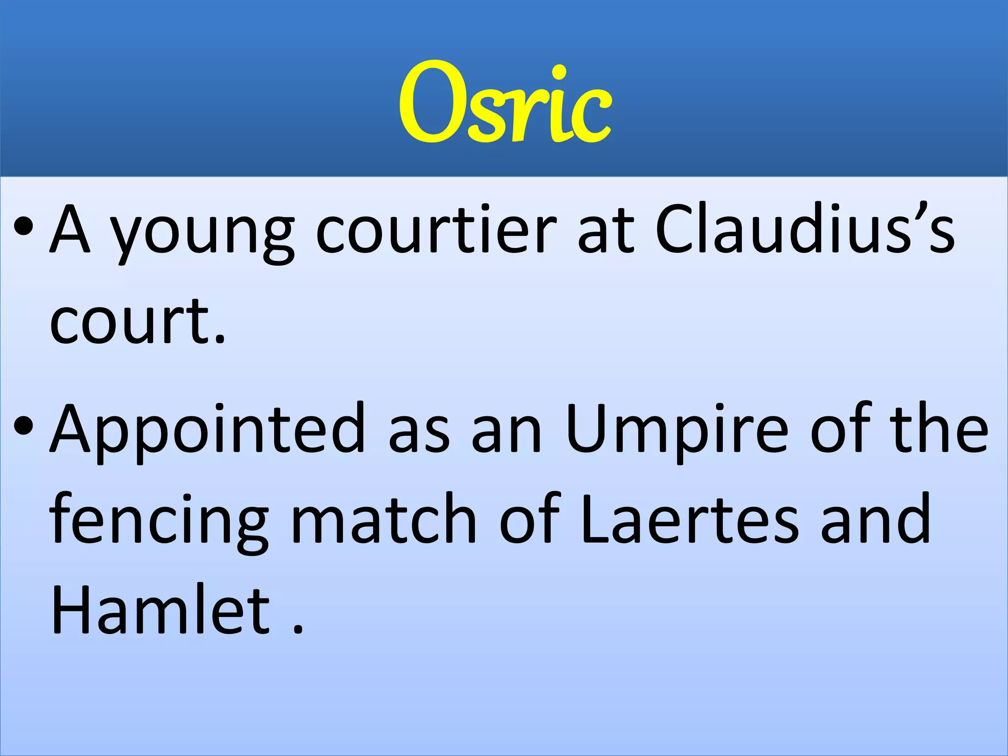 CHARACTERS IN HAMLET | PPTX
