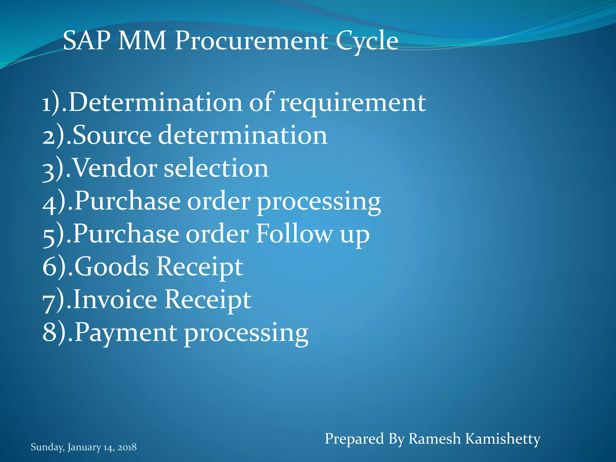 SAP MM Presentation | PPTX