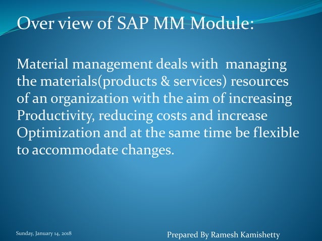 SAP MM Presentation | PPTX