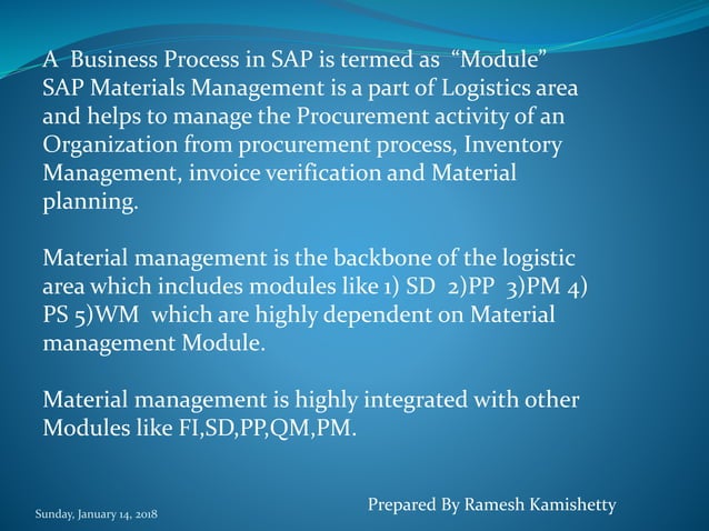 SAP MM Presentation | PPTX