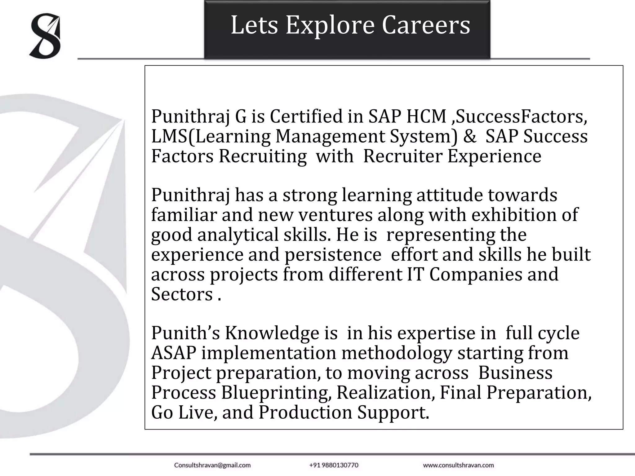 Shravan Shetty Interview 04 Punithraj Gowda SuccessFactors | PPT