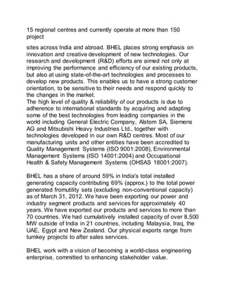 bhel summer training report | DOCX