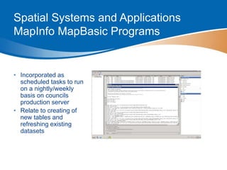Spatial Systems at the Swan Hill Rural City Council | PPTX