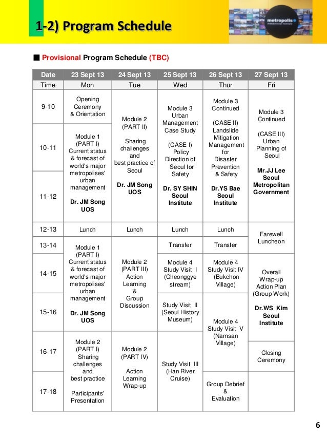 [Training Program Guide] Urban Management 130913