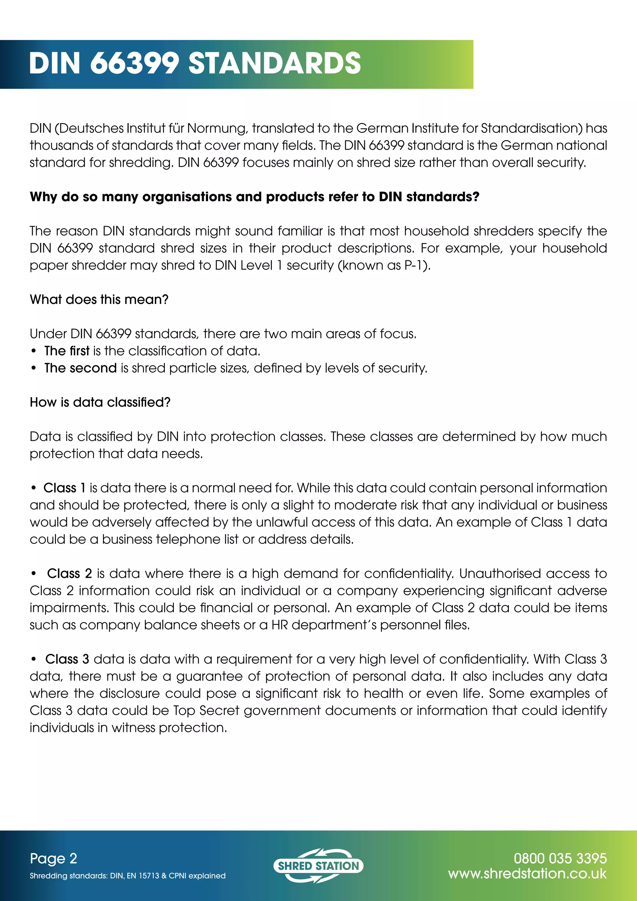 Shredding Standards: Understanding DIN 66399, BS EN 15713 and CPNI. | PDF