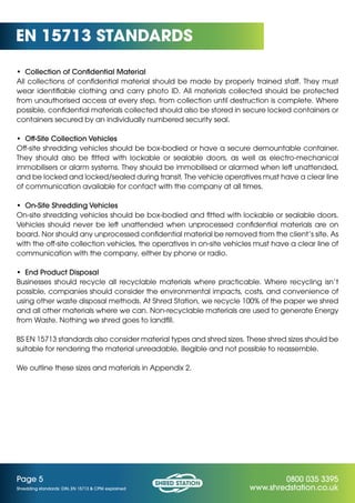 Shredding Standards: Understanding DIN 66399, BS EN 15713 and CPNI. | PDF