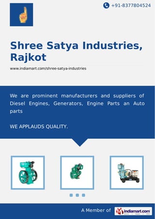 Shree Satya Industries, Rajkot, Lister Diesel Engine | PDF