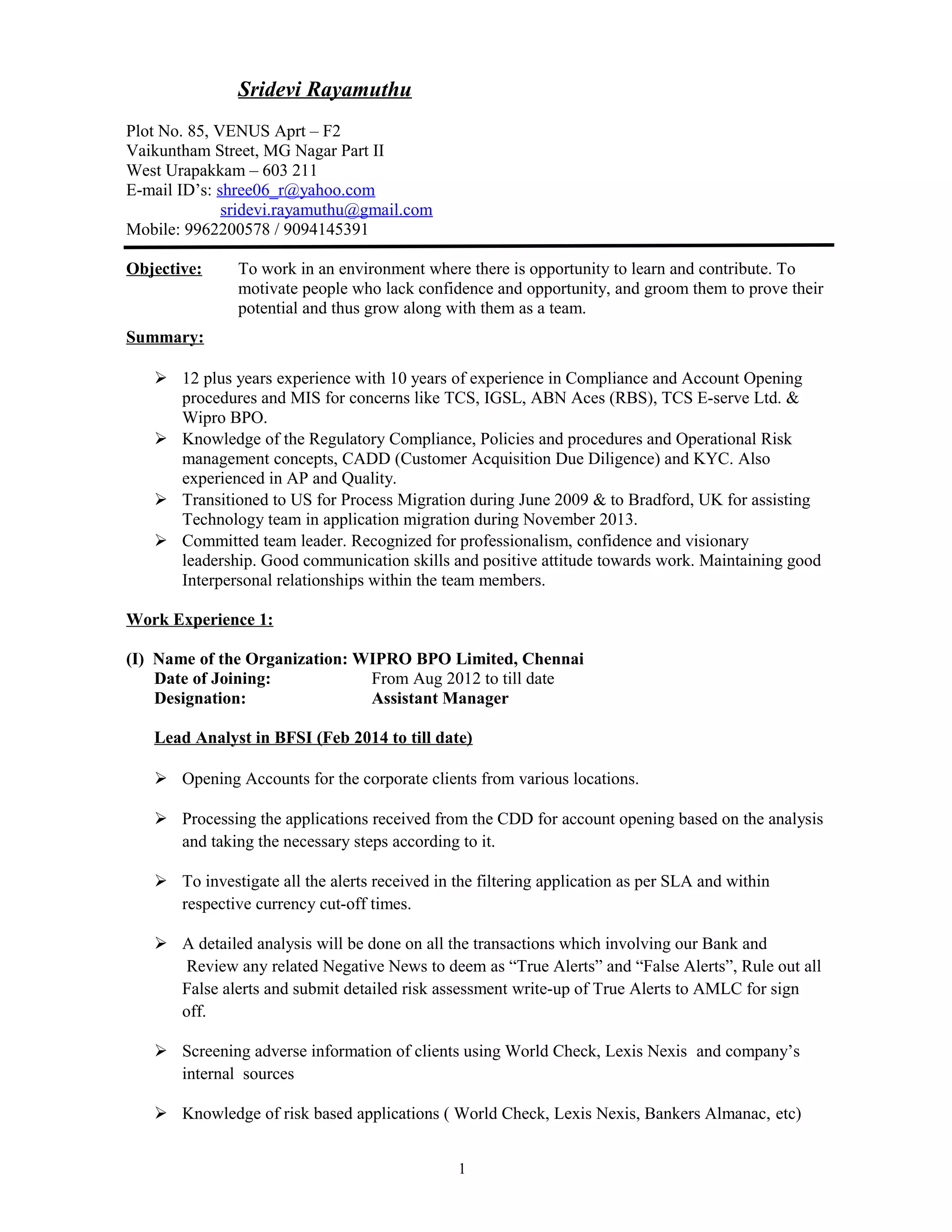 Shree cv revised wo pic | PDF