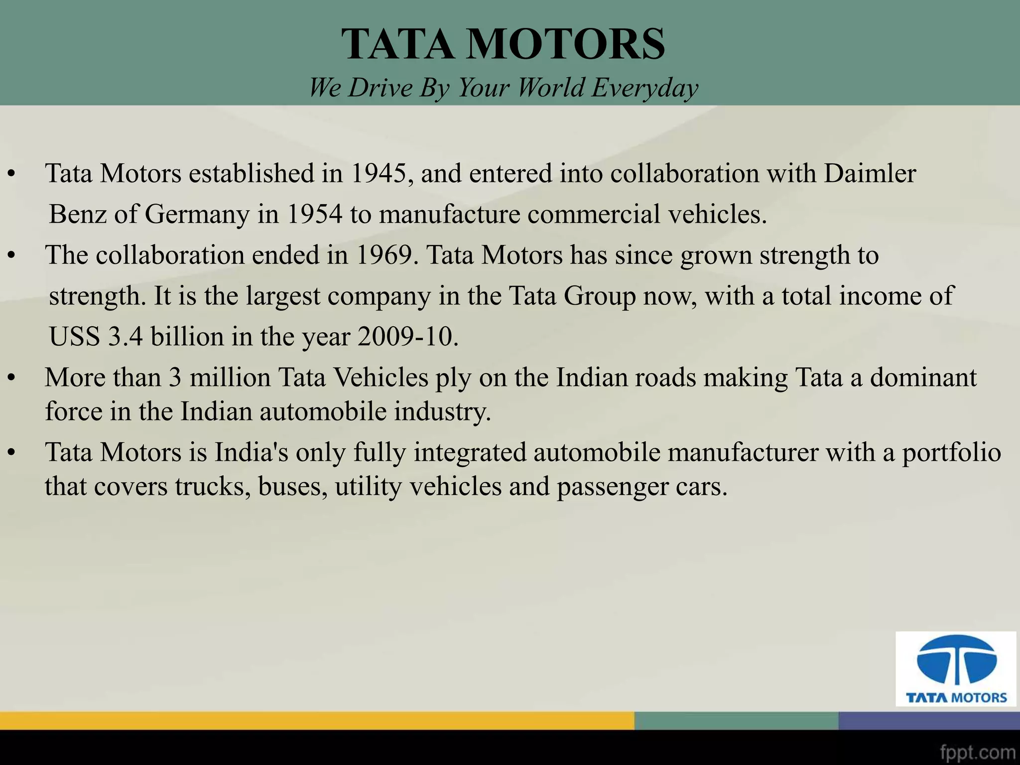 HR POLICIES AND PRACTICES OF TATA MOTORS | PPT